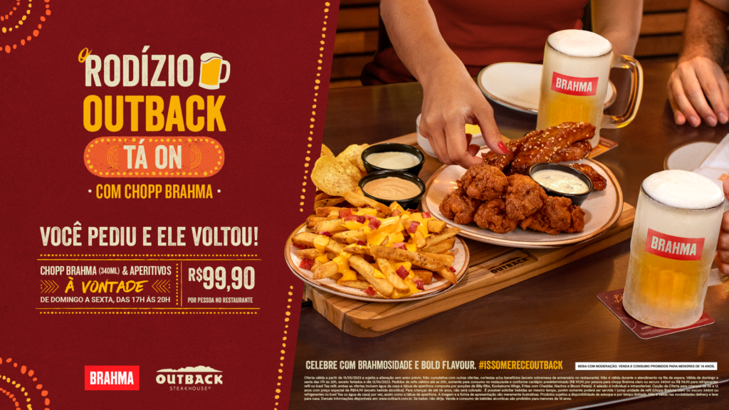 Rodízio com chopp e aperitivos à vontade do Outback ainda está ...